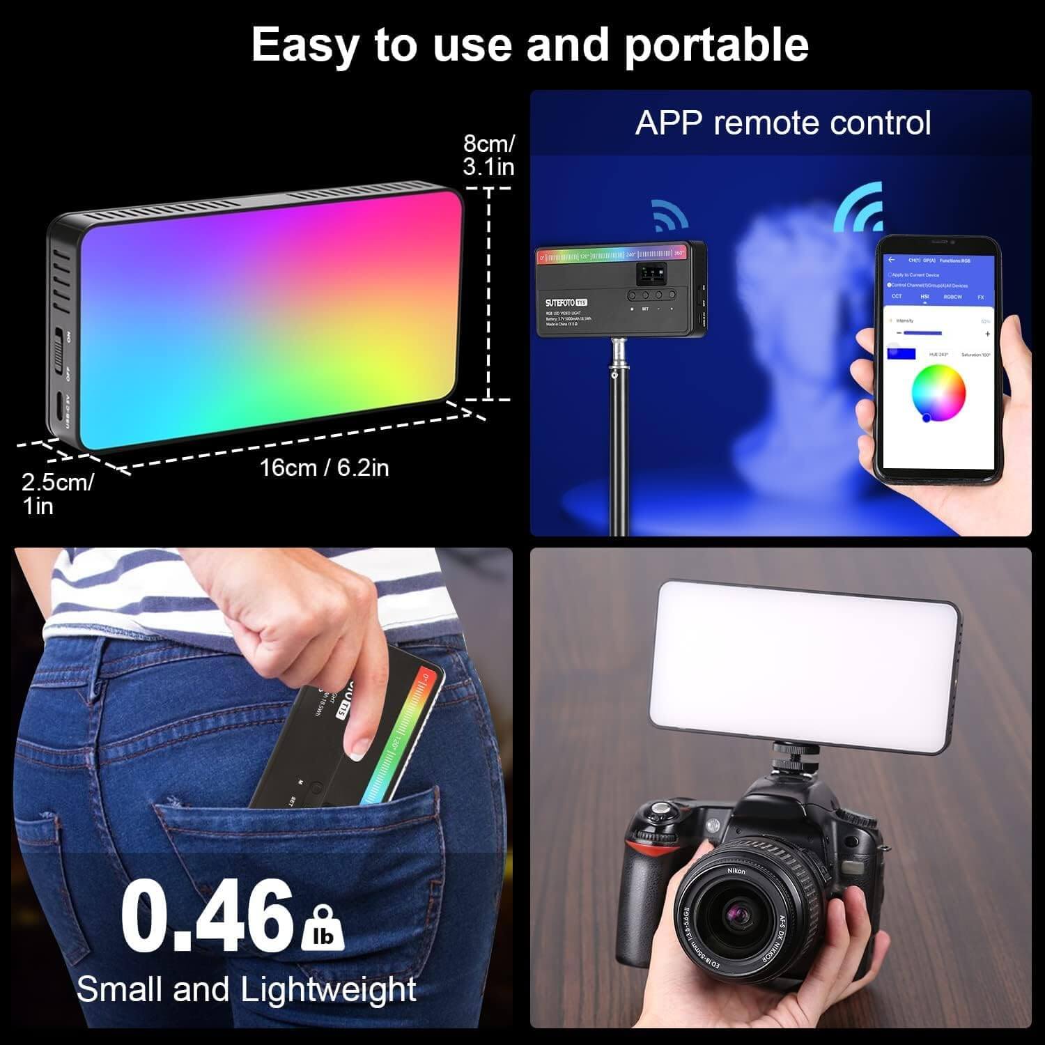 Sutefoto T15 RGB LED - Foto General